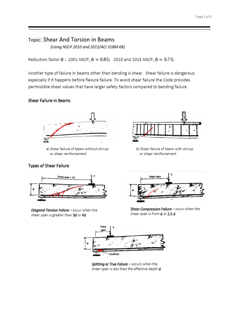Shear and Torsion in Beams Analysis | PDF | Beam (Structure) | Bending