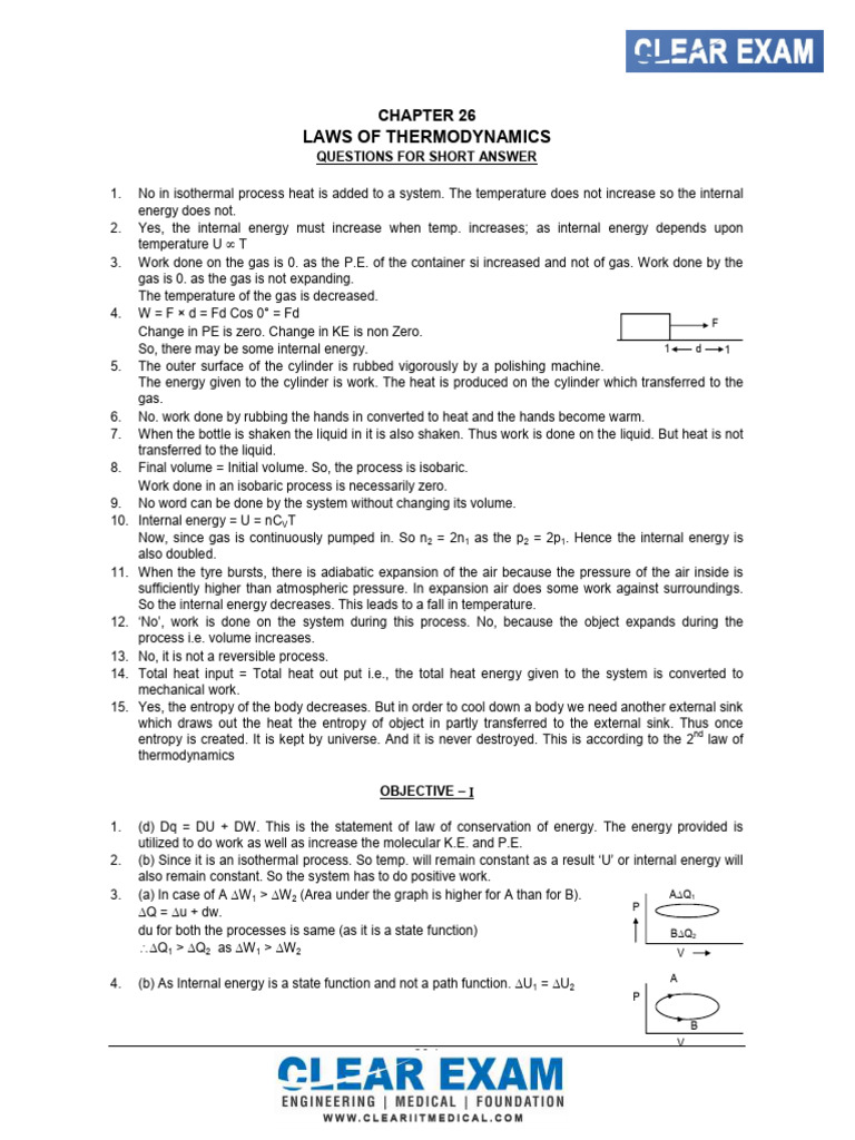 HC Verma Part 2 Chapter 26 | PDF | Entropy | Heat