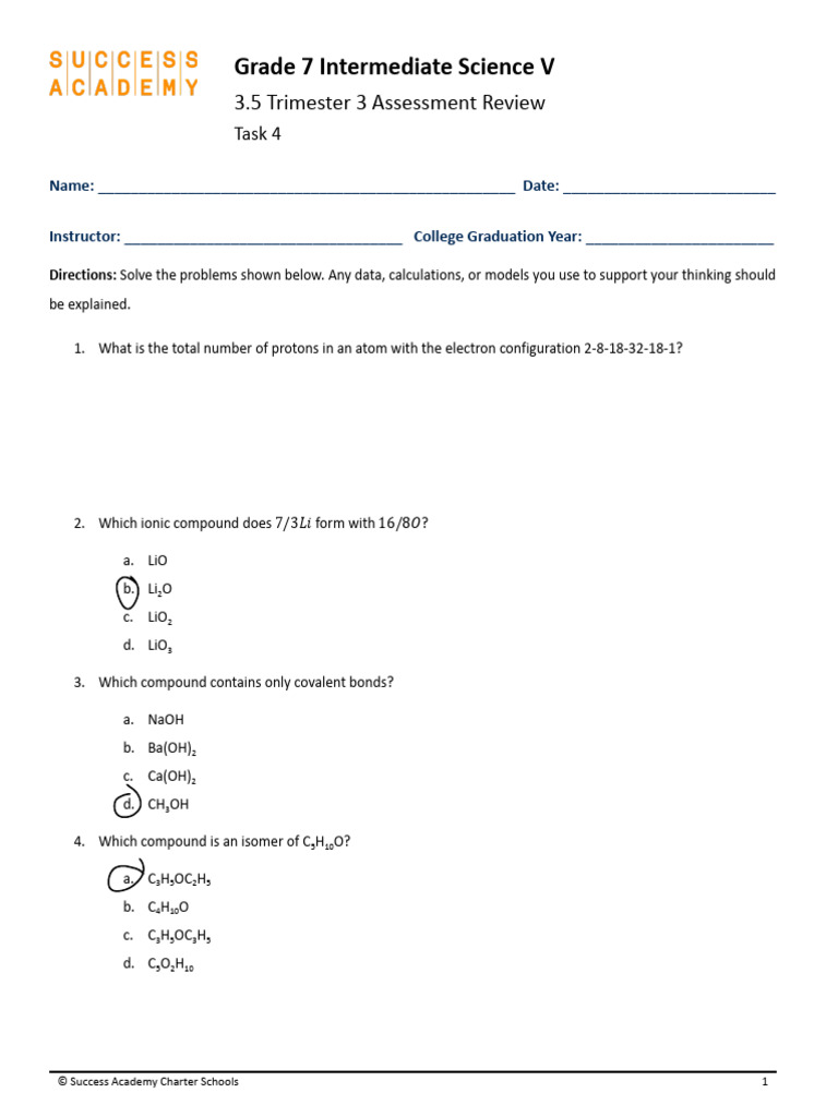 Noah Yozzo - Science 7 - Sequence 3.5 - Task 4 | PDF