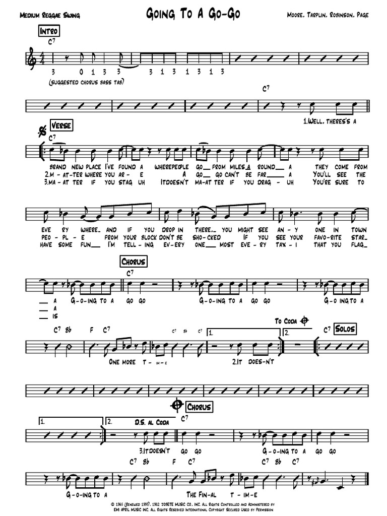 Going To A Go-Go - Lead Sheet | PDF