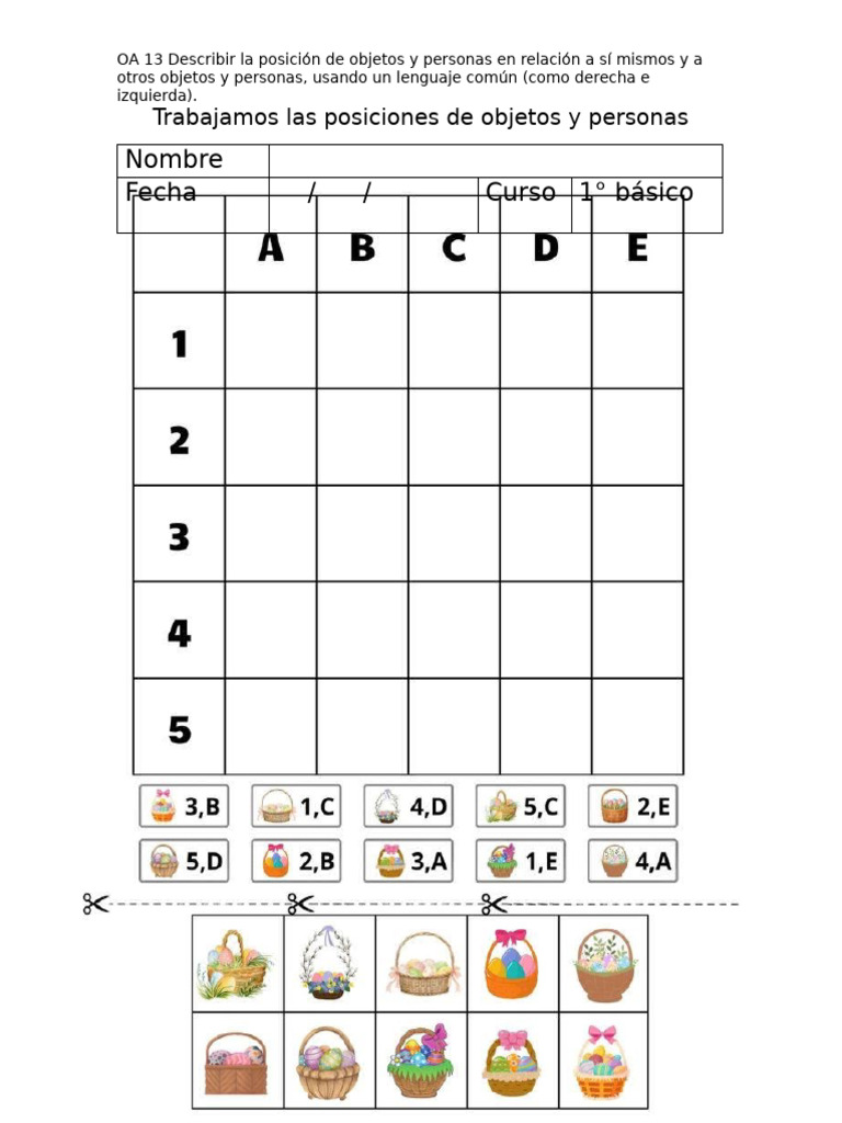 Posición de Objetos y Personas | PDF