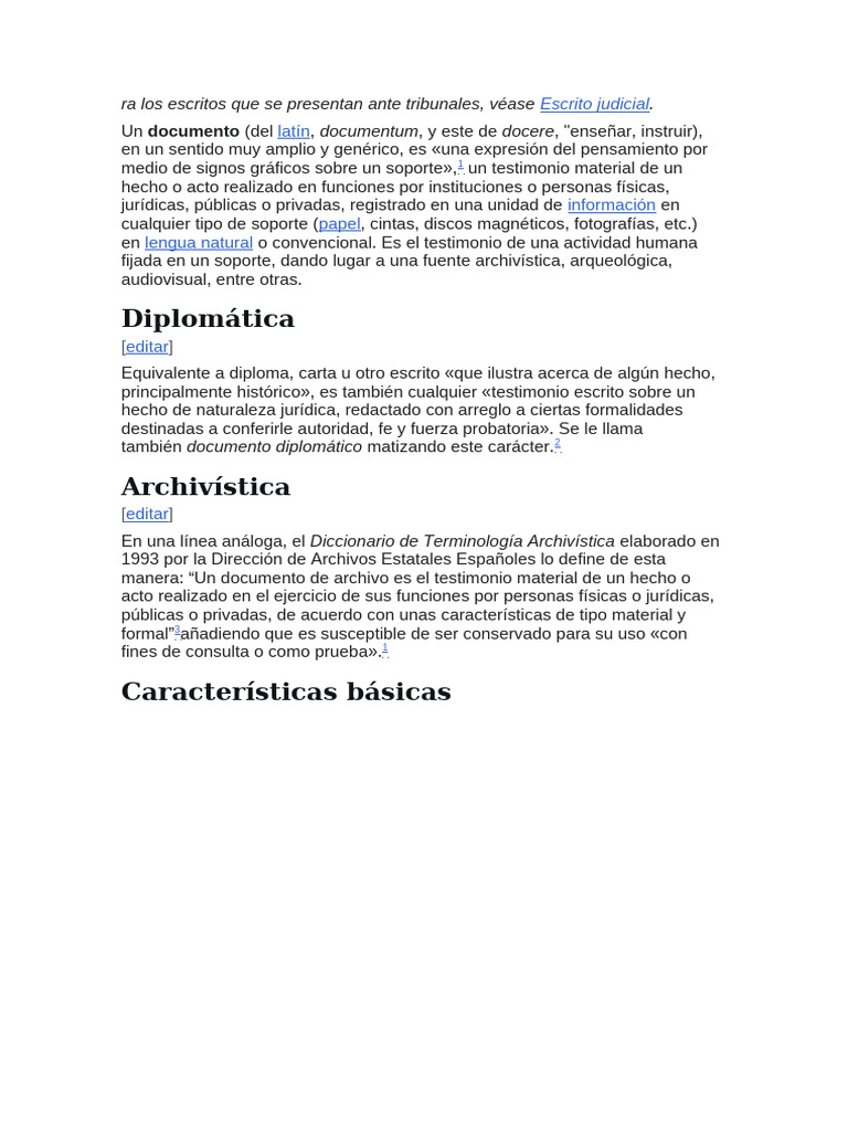 Definición y características del documento | PDF