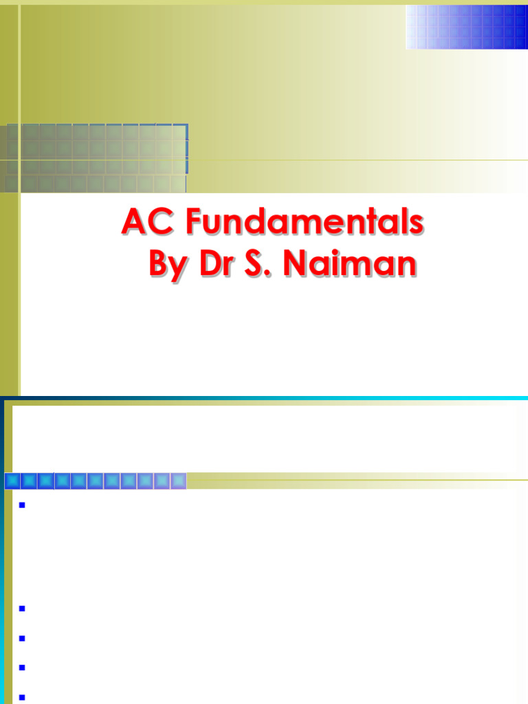 ES 173 Lecture 9 - AC Fundamentals II | PDF | Phase (Waves ...