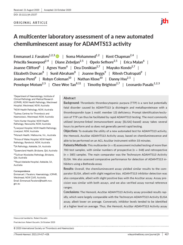 A Multicenter Laboratory Assessment of A New Autom | PDF | Medical ...