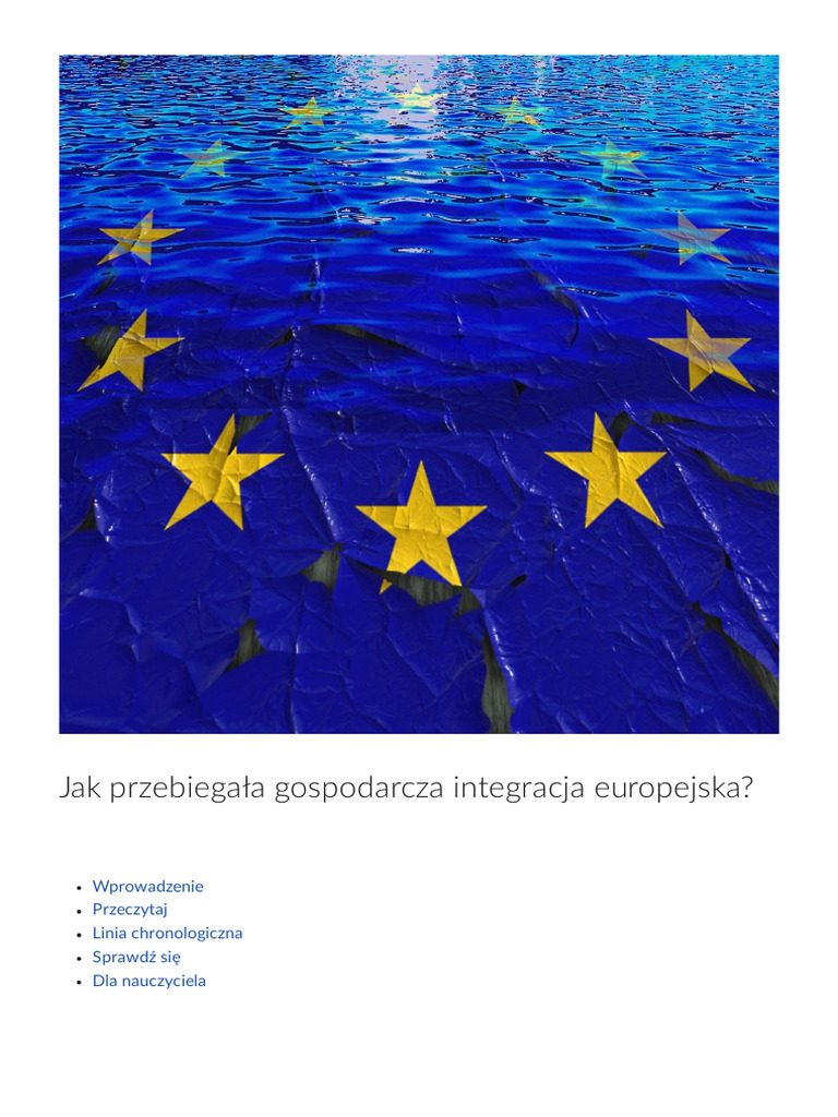 Jak Przebiegala Gospodarcza Integracja Europejska | PDF