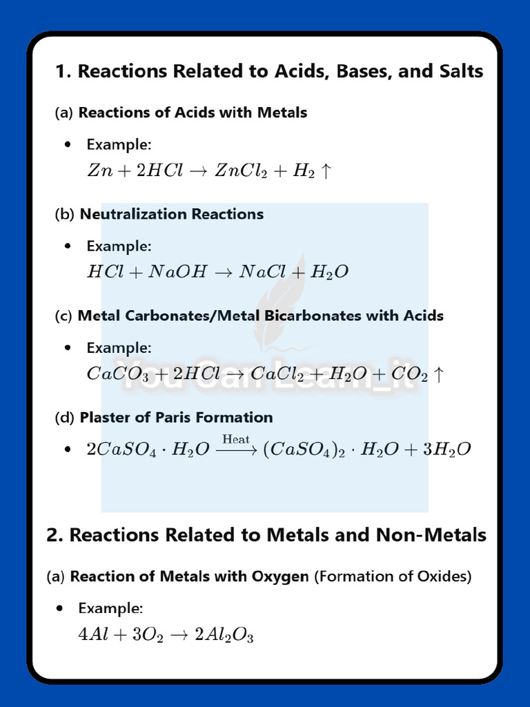 Imp. Chemical Reactions | PDF