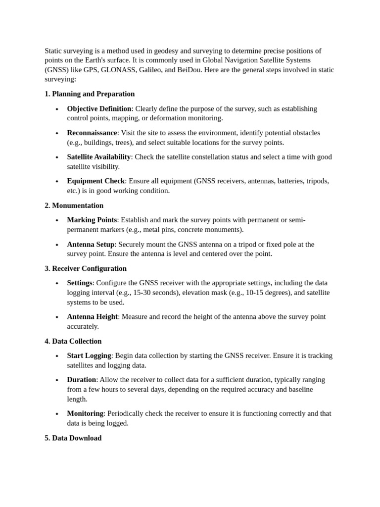Static Surveying Is A Method Used in Geodesy and Surveying To Determine ...