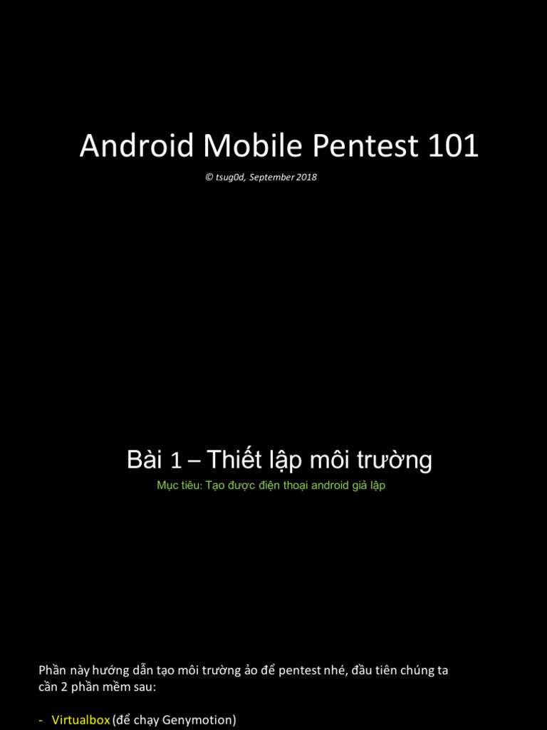 Android Mobile Pentest 101 | PDF