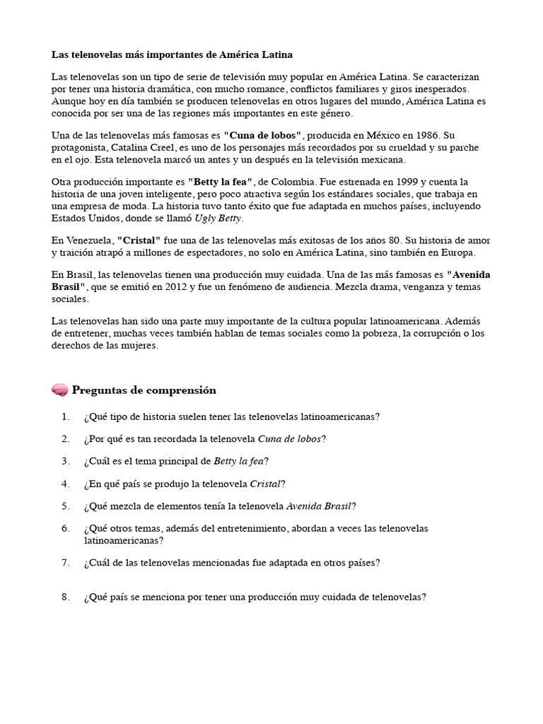 Telenovelas icónicas de América Latina | PDF