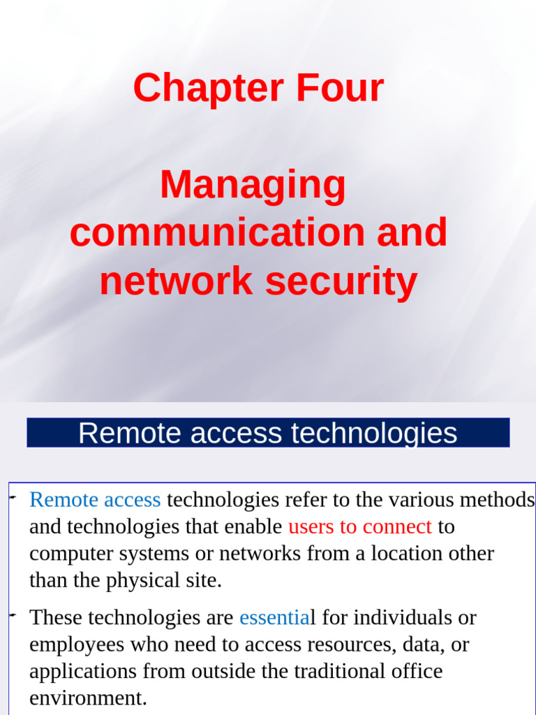 Chapter 4 Manage Commuincation and Network Security Autosaved | PDF | Transport Layer Security ...
