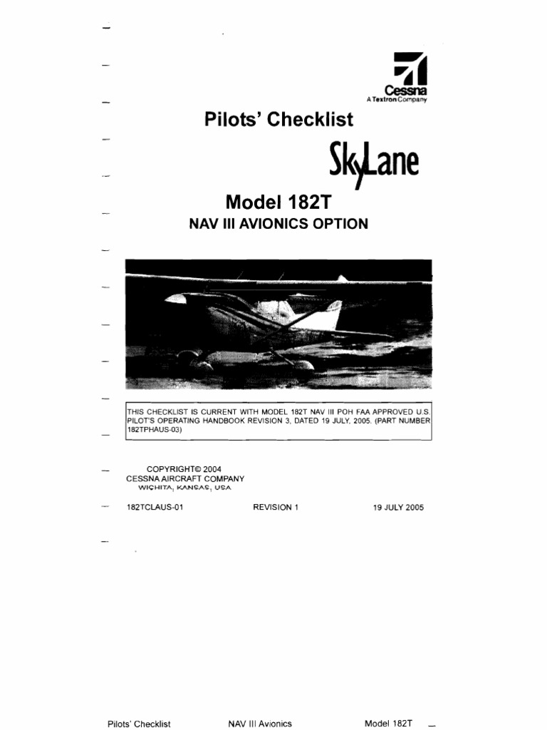 Pilots' Checklist: Nav Ill Avionics Option | PDF | Flap (Aeronautics ...