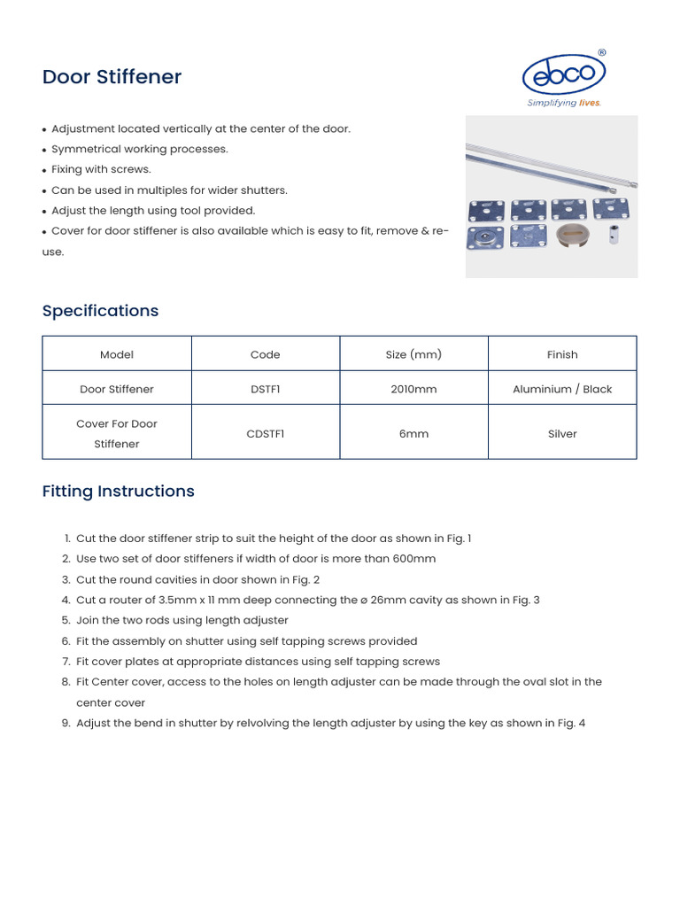 Door Stiffener Installation Guide | PDF