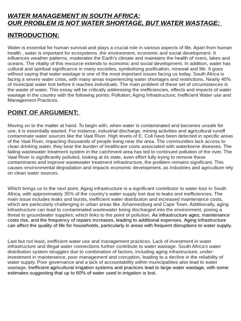 Geography Project - 250504 - 035437 | PDF | Water Conservation | Water