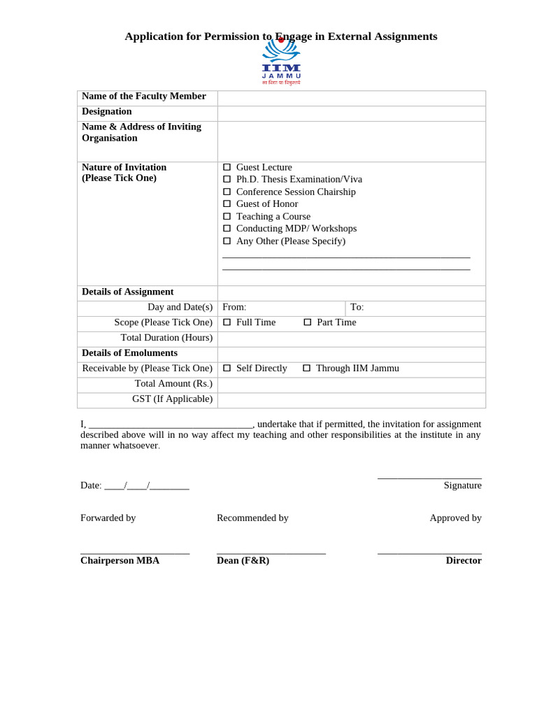 Proforma External Assignments | PDF