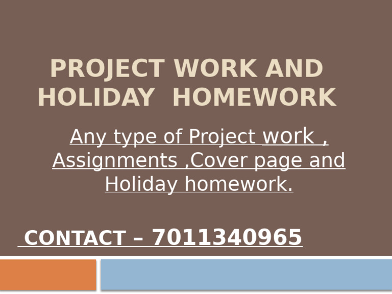 Project Work and Holiday Homework | PDF