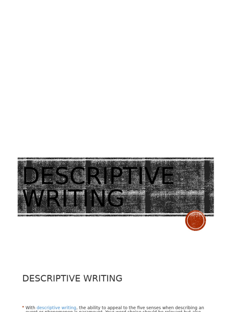 Descriptive Writing | PDF | Metaphor | Human Communication