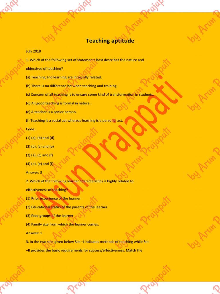 Teaching Aptitude | PDF