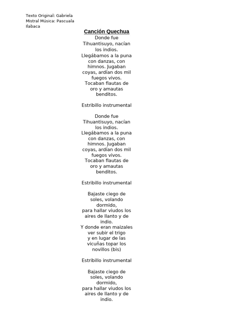 Cancion Quechua | PDF
