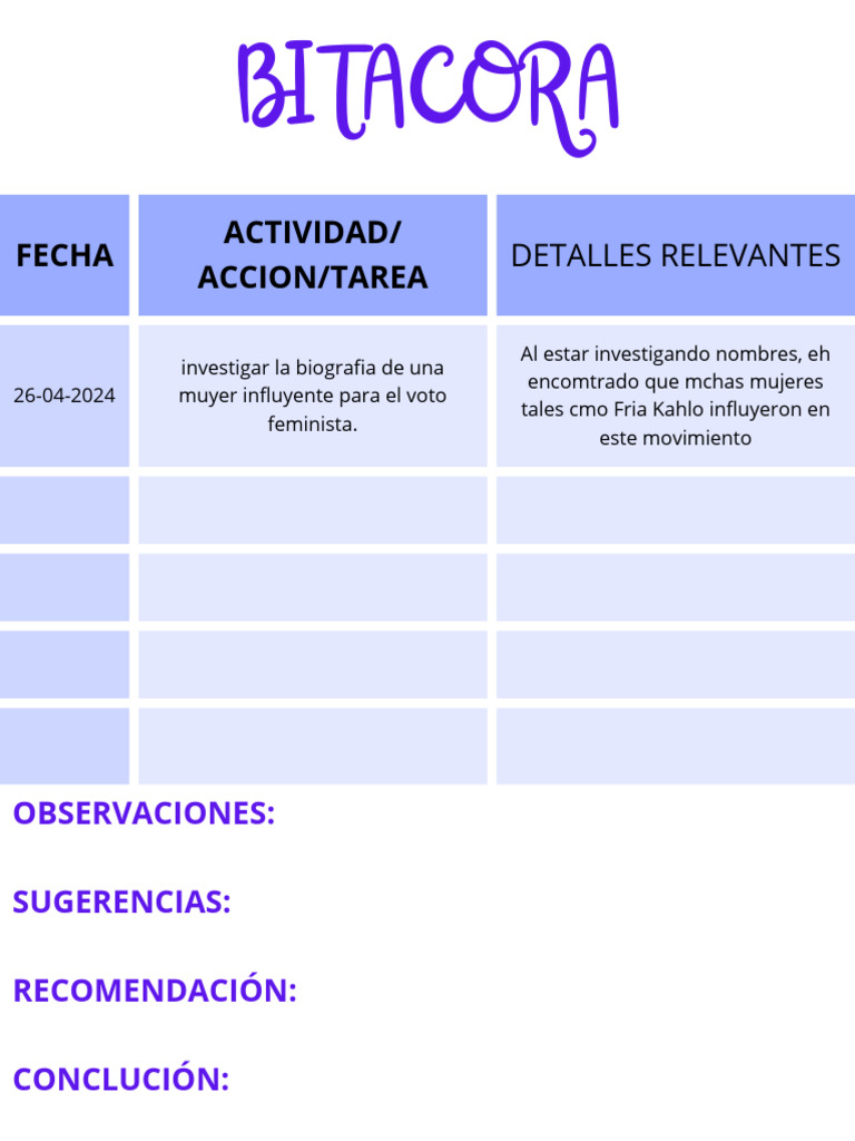 BITACORA | PDF