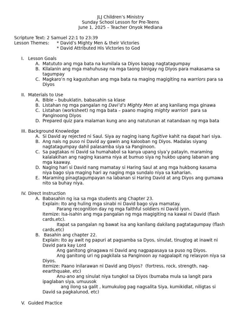 Lesson Plan June 1 | PDF