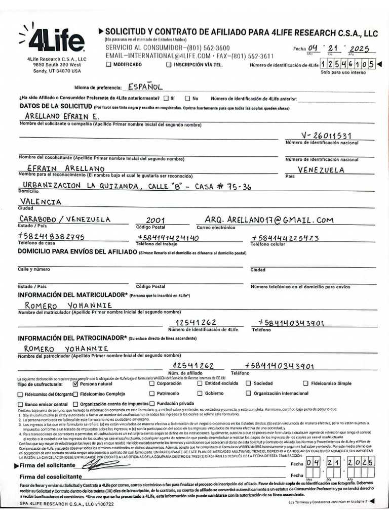 4LIFE Efrain Arellano | PDF