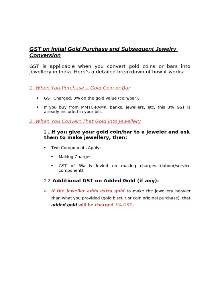 Gold CB GST Aid | PDF