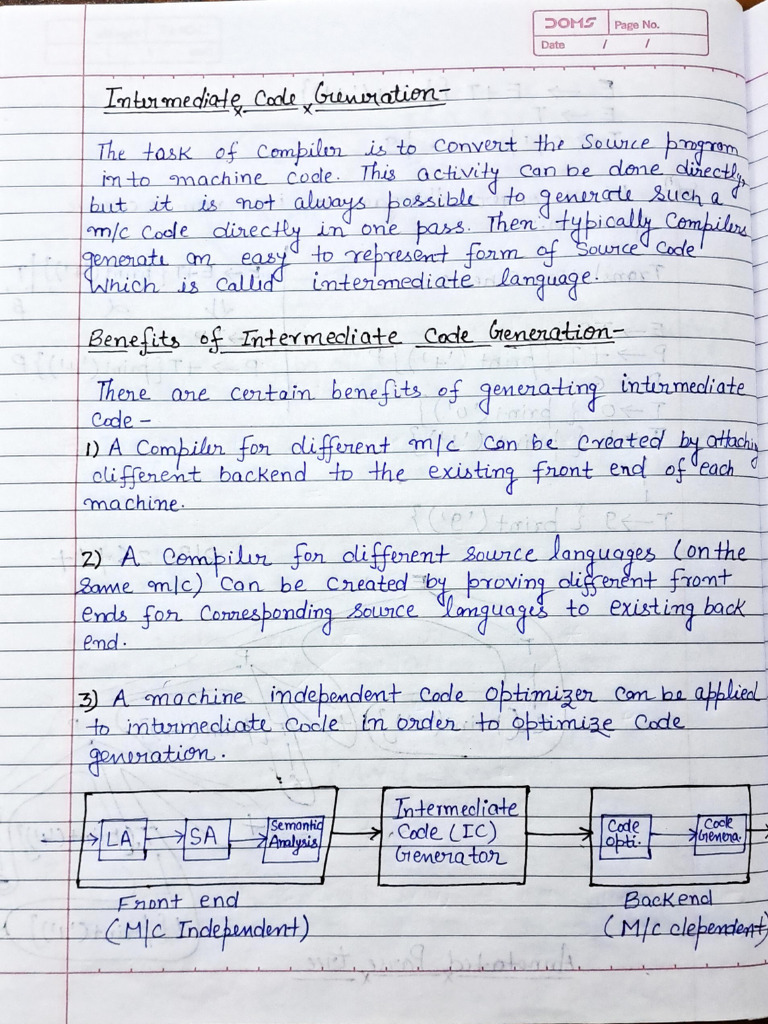 Intermediate Code Generator (Syntax Tree, Postfix Notataion, Three Address Code) | PDF