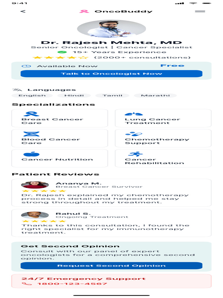 Objective - Create A Modern, User-Friendly UI For A Cancer-Focused App ...