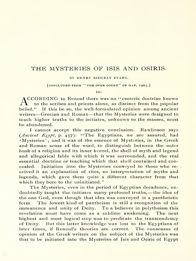 The Mysteries of Isis and Osiris | PDF | Isis | Osiris