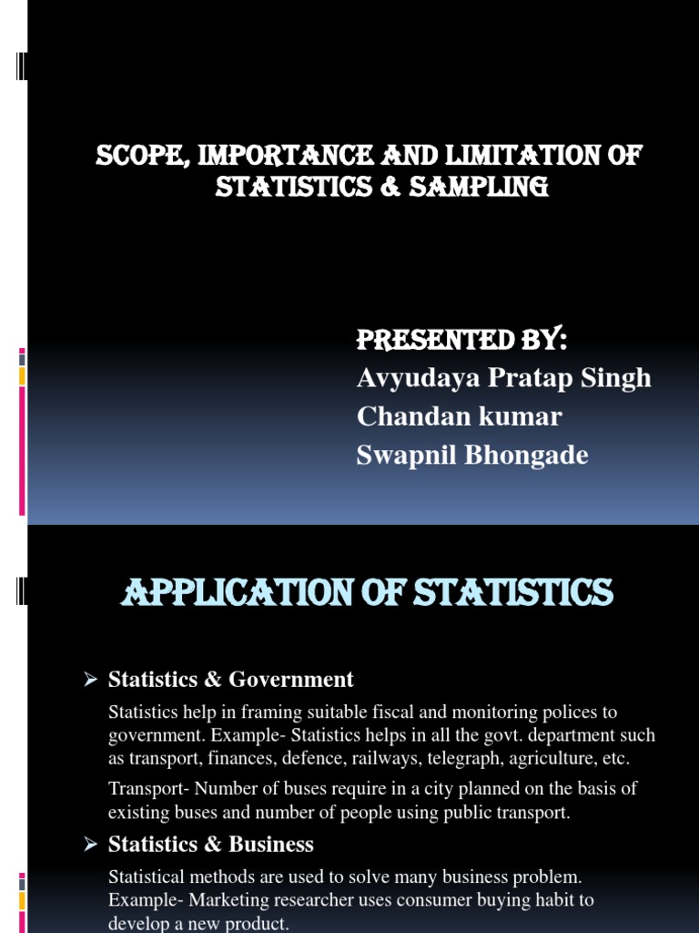 Stats - Sampling Scope & Limitation | PDF | Sampling (Statistics ...