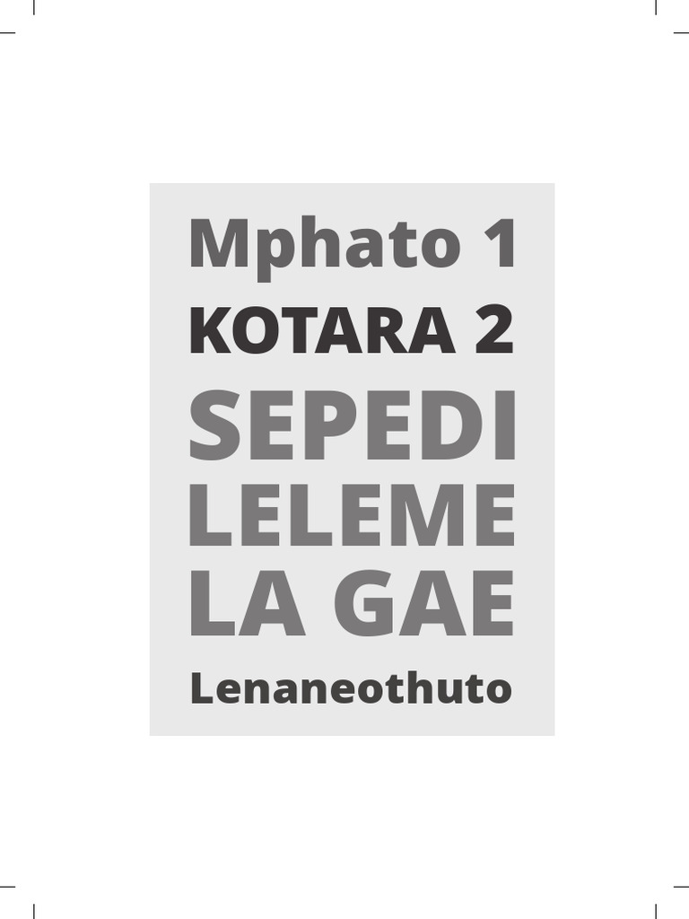 GR 1 Term 2 2020 HL Sepedi Lesson Plan | PDF | Languages Of Africa ...