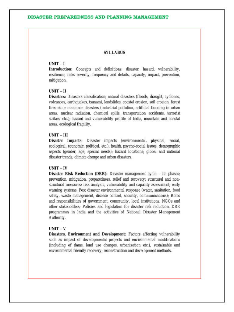 Disaster Preparedness Management Guide | PDF