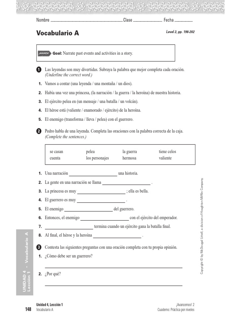 Chapter 4 Lesson 1 Avancemos 2 | PDF | Lingüística