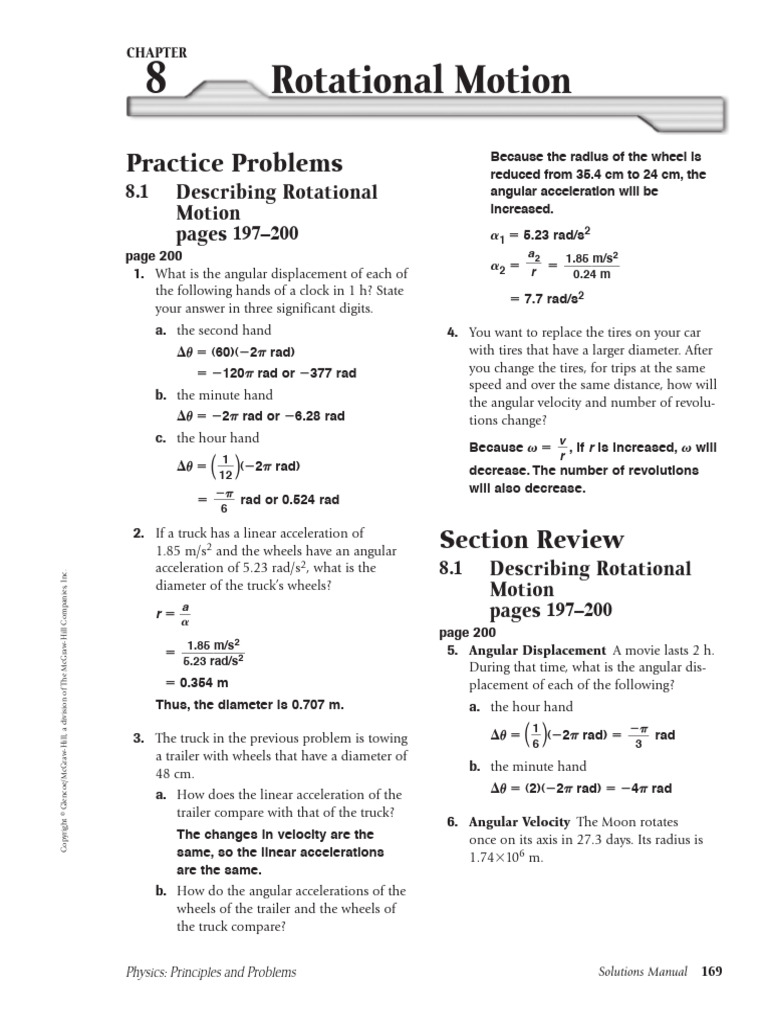Rotational Motion Practice Problems | PDF | Temporal Rates | Rotation