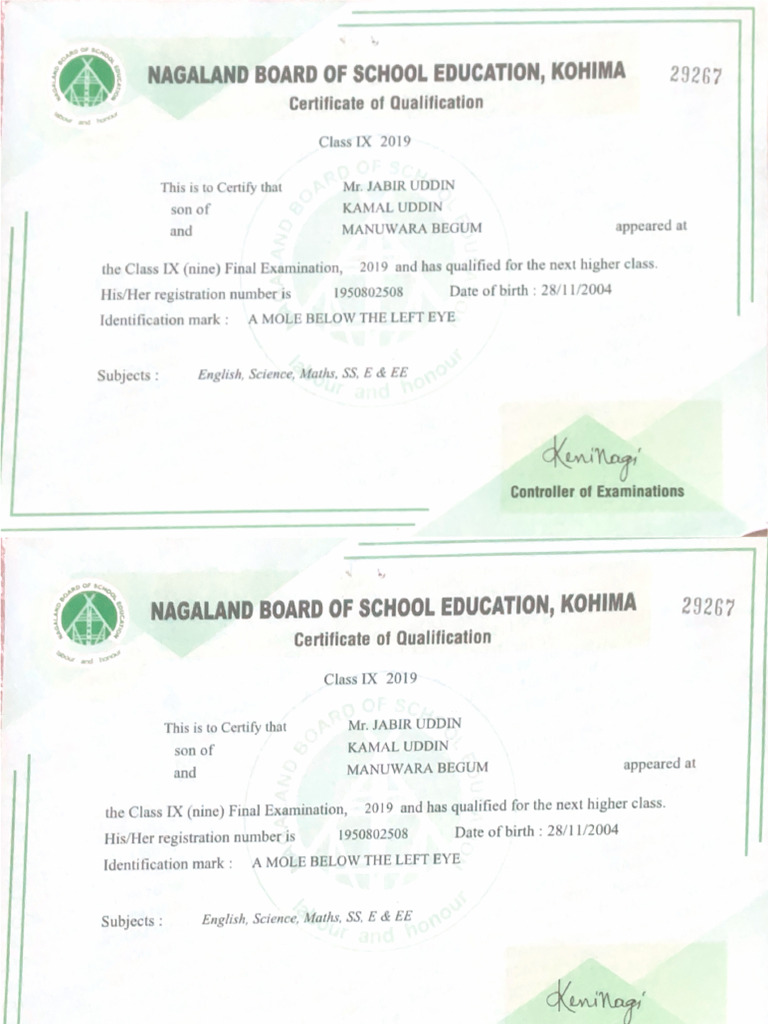 Nagaland Board of School Education, Kohima | PDF