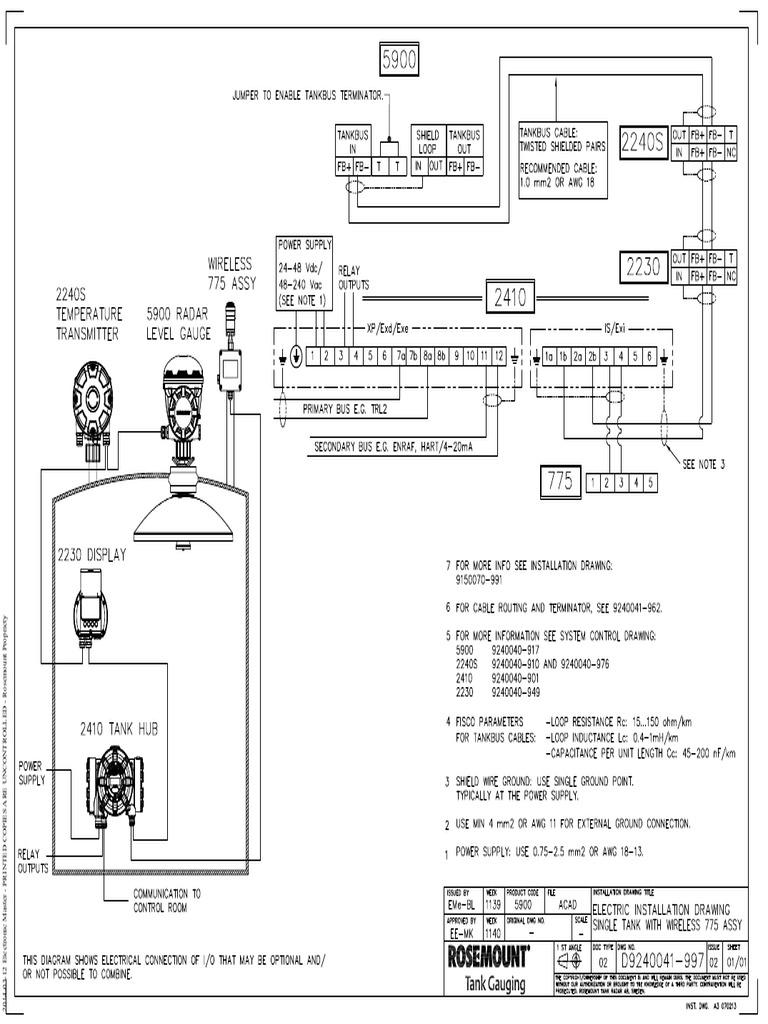 Drawing +Single+Tank+With+THUM+ +rosemount | PDF