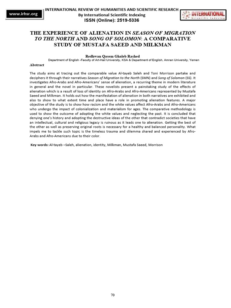 The Experience of Alienation in Season o | PDF | Social Alienation | Sudan