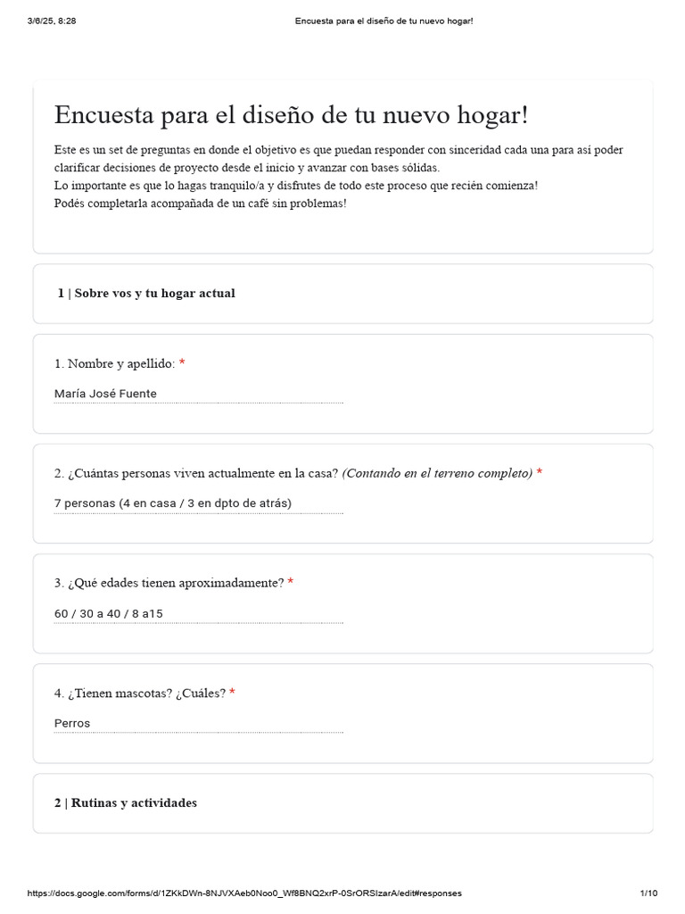 Encuesta para Diseño de Hogar Ideal | PDF