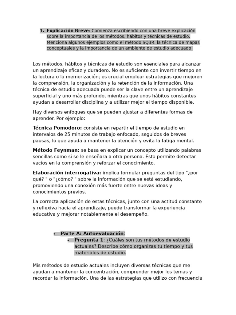 Habitos y Tecnicas de Estudio | PDF | Habilidades de estudio | Aprendizaje