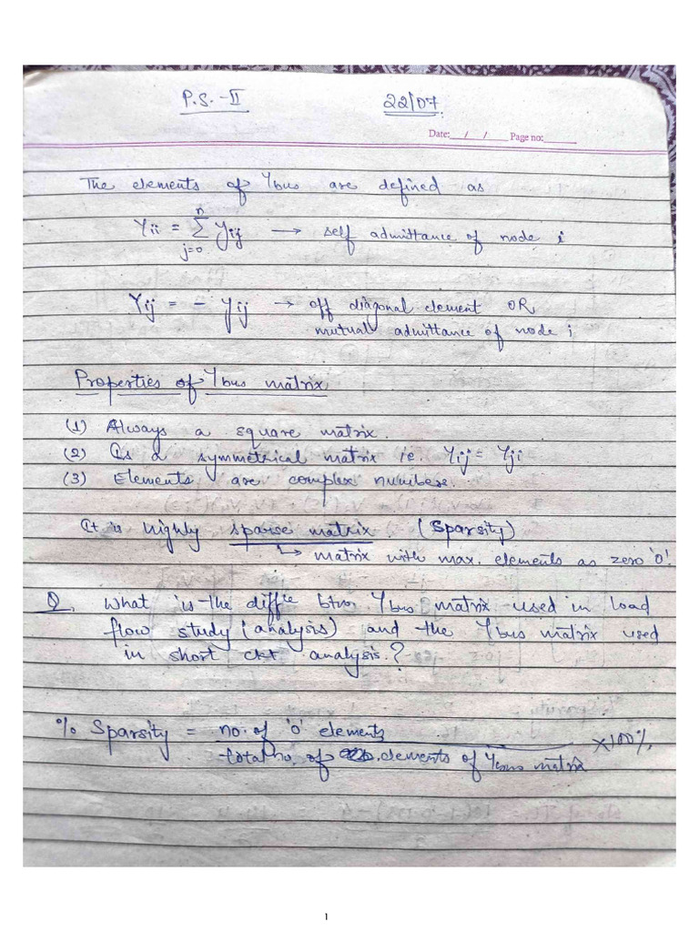 Unit 1 Power System | PDF