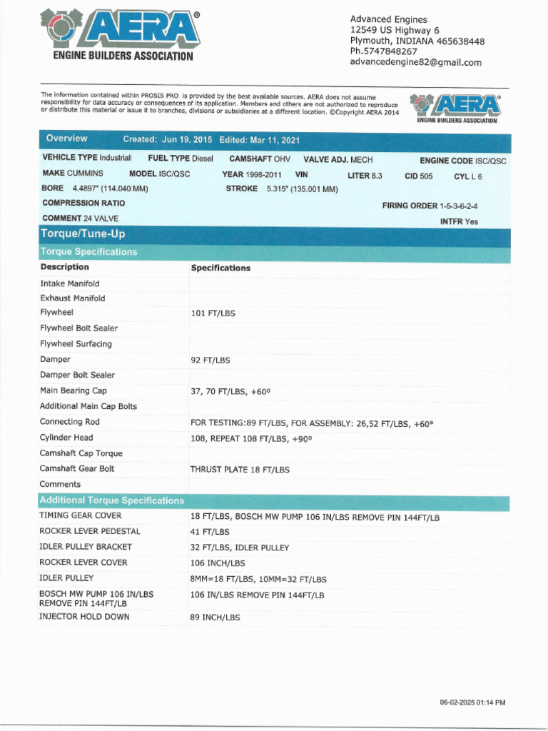 Torque Specs | PDF