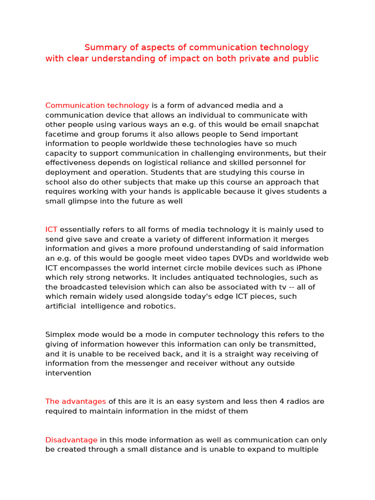 Assignment 5 Ict Essay Davis (Repaired) | PDF | Communication | Employment
