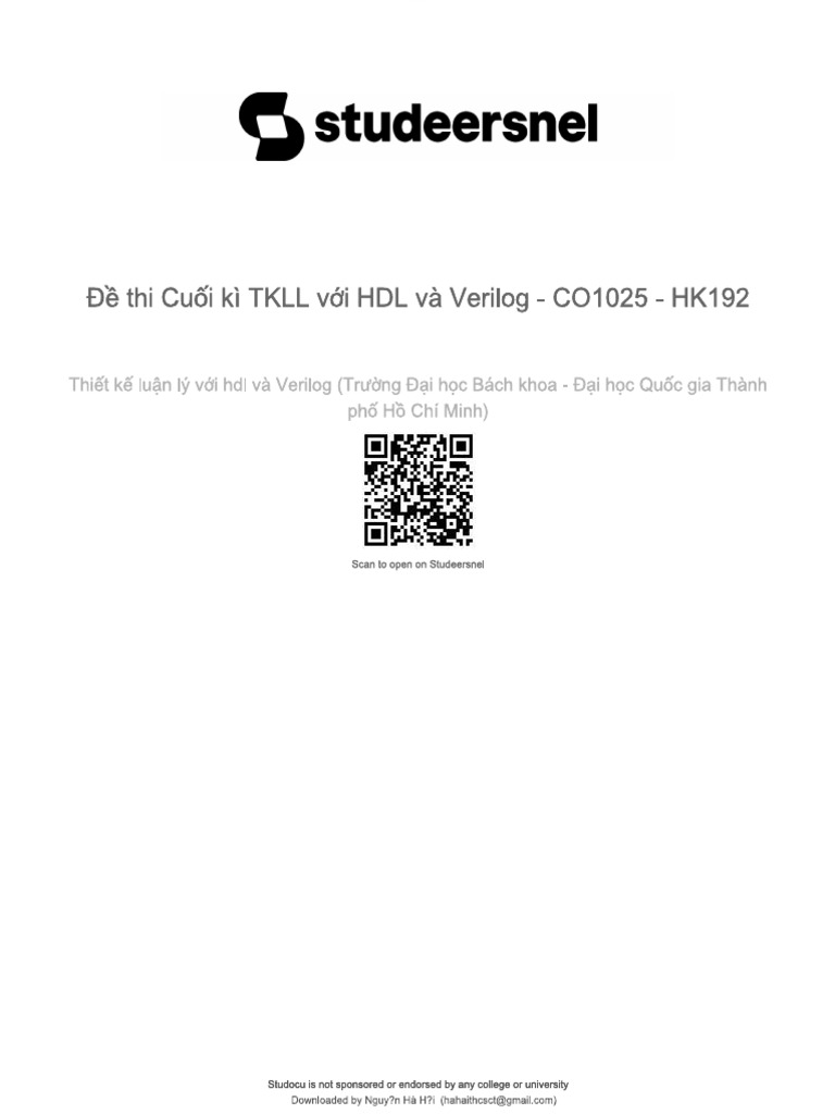 DeThiVerilog 1 | PDF