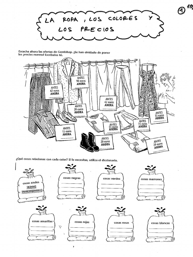 Números, Ropa y Colores | PDF