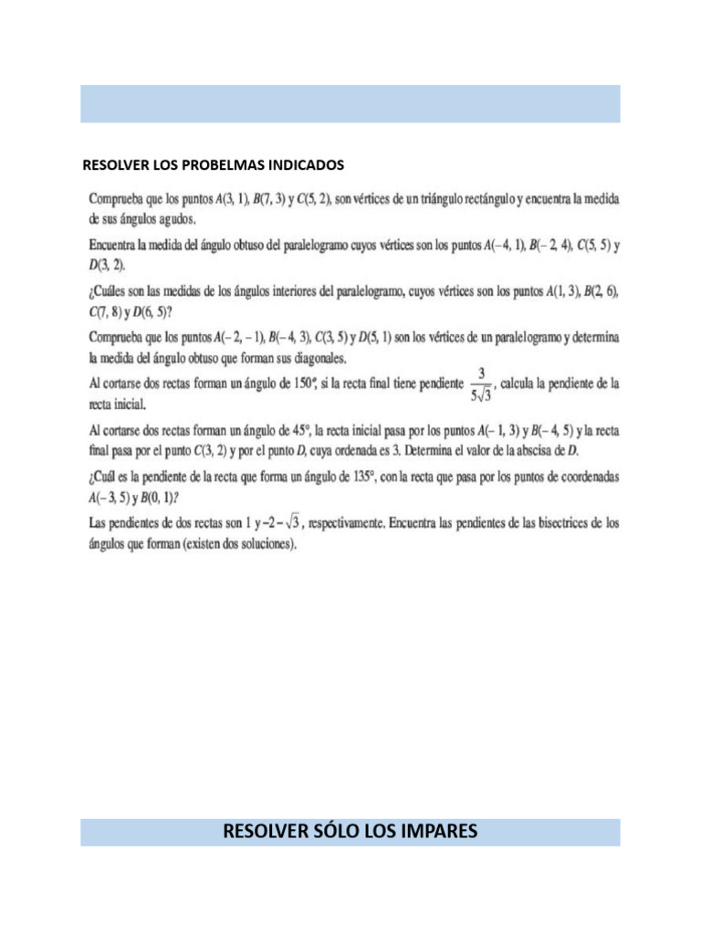 Tarea-Pp03 Problemas Ecuacion de La Recta | PDF