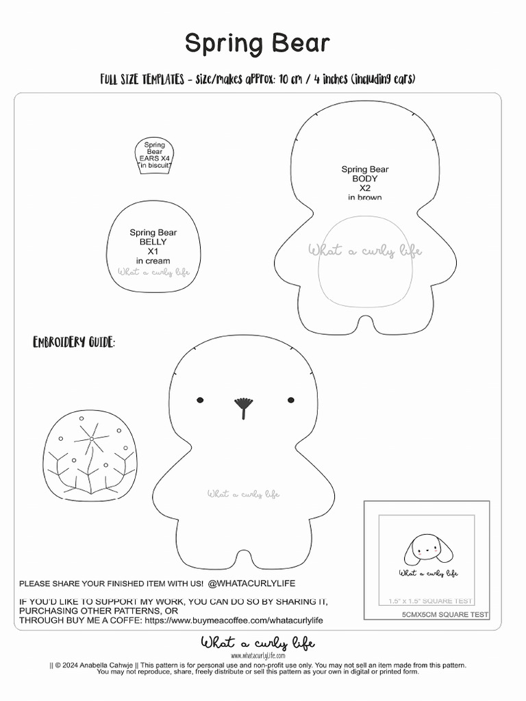 Spring Bear Free Pattern What A Curly Life 2024 | PDF