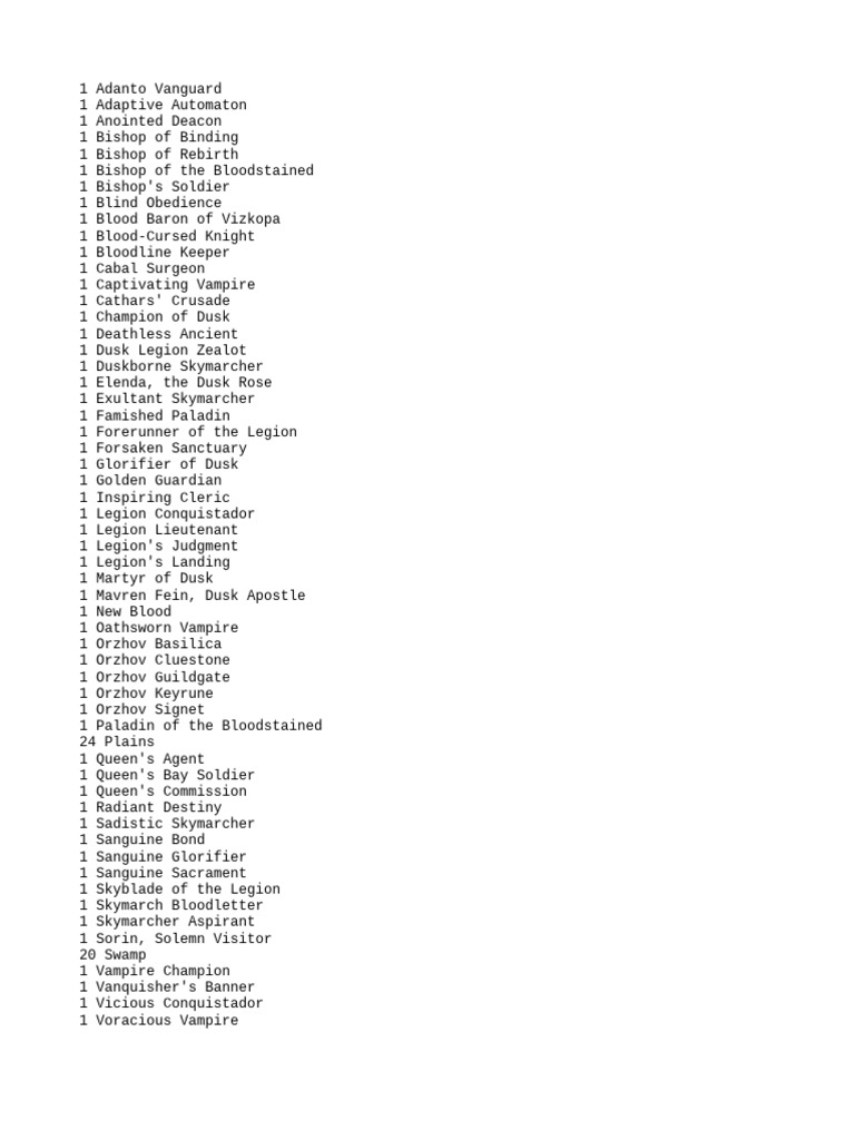 Deck - Dusk Legion Tribal EDH | PDF