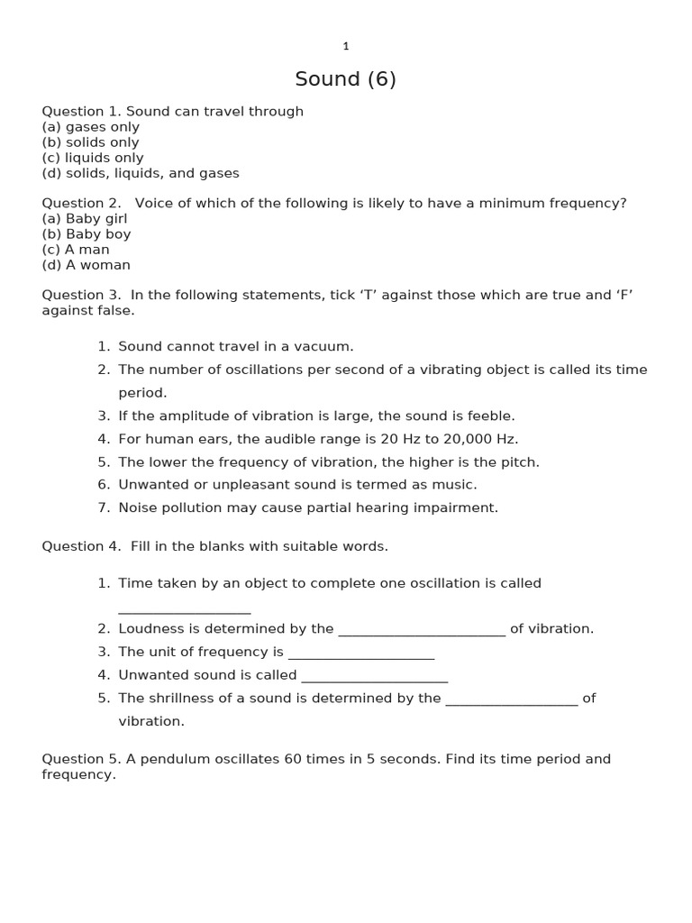 Sound and Electric Current Concepts | PDF | Sound | Frequency