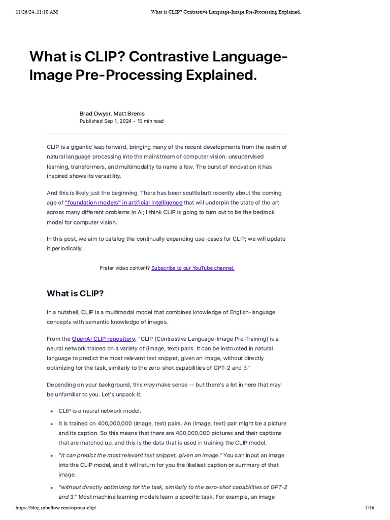 What Is CLIP - Contrastive Language-Image Pre-Processing Explained | PDF | Computer Vision ...