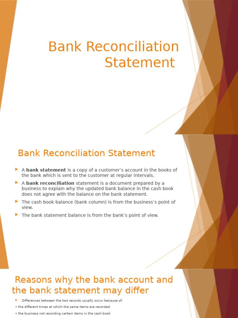 Bank Reconciliation Statement - 6259a048 E564 43ba 9d33 49cb2c5c533b | PDF